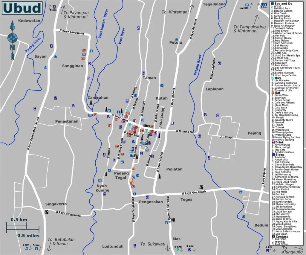 Ubud Map Tourist Rome Bali | History, Climate, Population, Map,